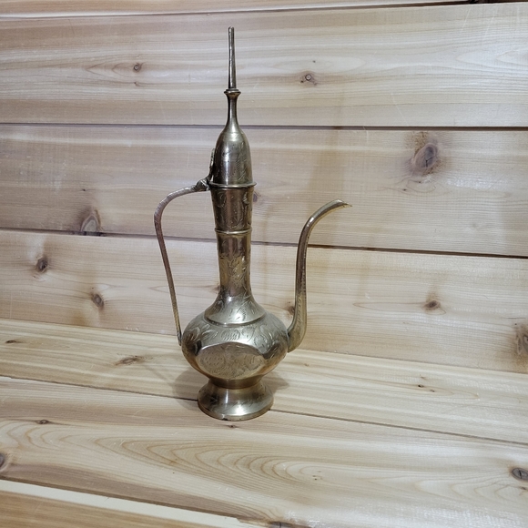 unsure | Accents | Vintage Brass Middle Eastern Traditional Coffee Pot ...